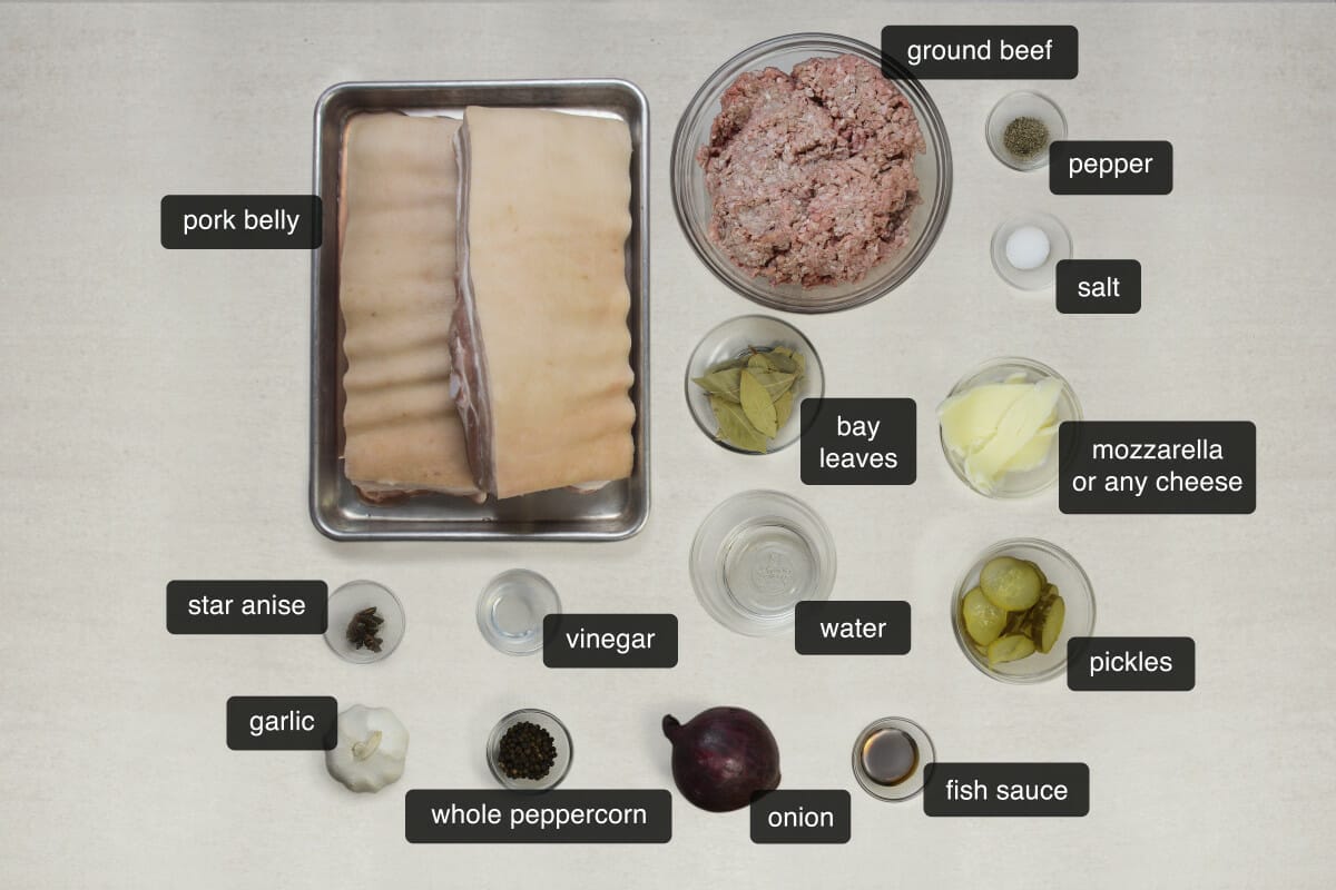 Lechon Burger - Filipino Roast Suckling Pig and Beef Patty Sandwich